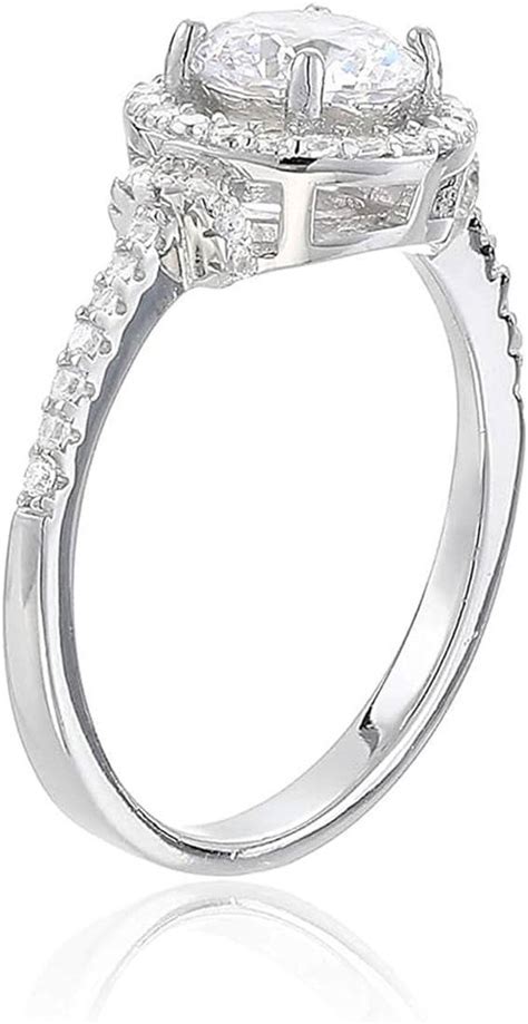 Decadence Sterling Silver 65mm Round Cut 3 Stone Engagement Ring Size