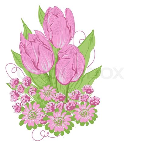 Design Of Vector Tulips Flower Stock Vector Colourbox