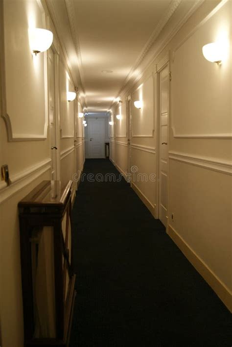 Long And Lonely Hotel Hallway Stock Image Image Of Entrance
