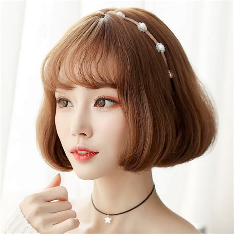 韩国空气齐刘海假发女士短发bobo头梨花头中 高清图片，堆糖，美图壁纸兴趣社区
