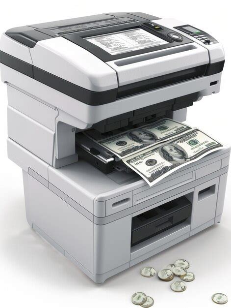 A Printer With Money On It And A Stack Of Bills Premium Ai Generated
