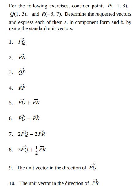 Solved For The Following Exercises Consider Points P Chegg