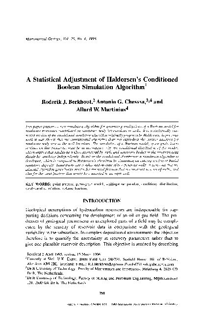 Pdf A Statistical Adjustment Of Haldorsens Conditioned Boolean