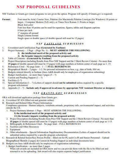 Free 10 Nsf Proposal Samples In Pdf