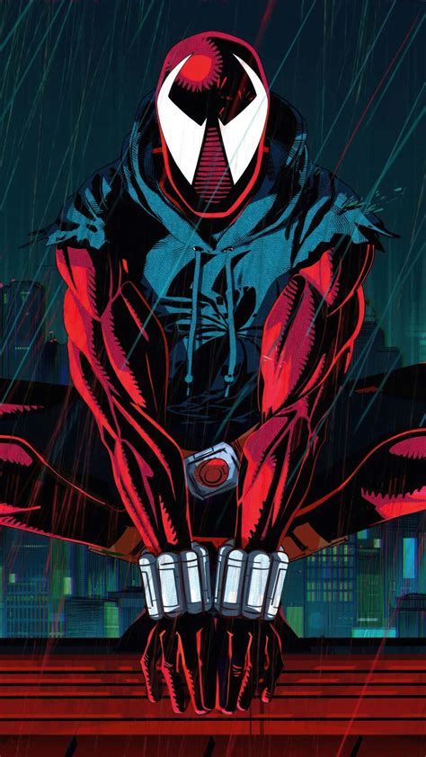 Download Scarlet Spider Broodingin Rain Wallpaper