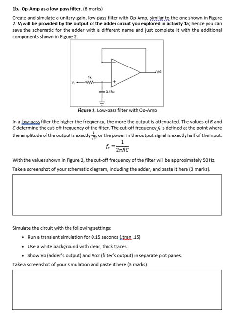 Solved 1a Op Amp As Adder 6 Marks Use Ltspice To Create
