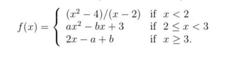 Solved Find Values Of A And B That Makes F Continuous Chegg