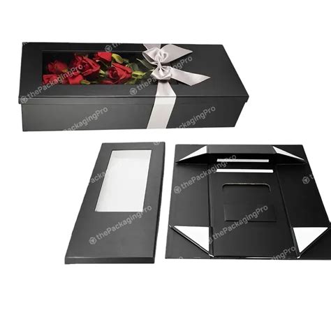 Custom Rectangle Folded Flower T Box Floral Luxury Paper Folding