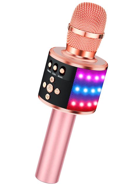 Bonaok Bluetooth Wireless Karaoke Microphone With Led Lights4 In 1