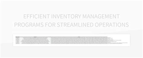 Efficient Inventory Management Programs For Streamlined Operations