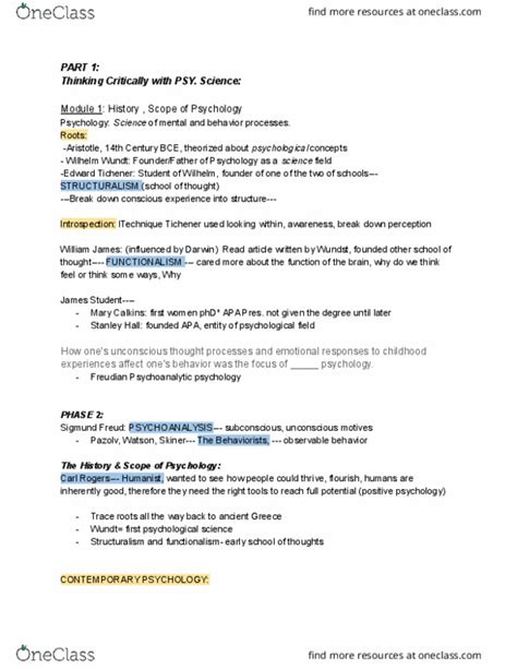 Psy 100 Lecture Notes Fall 2022 Lecture 5 Wilhelm Wundt Mary