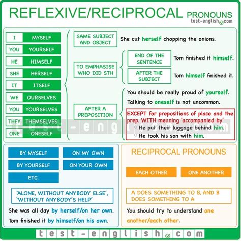 Reflexive And Reciprocal Pronouns Test Reciprocal And Reflexive