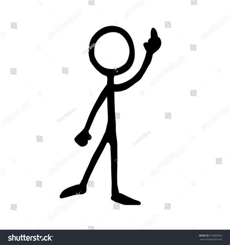 Stick Figure Communication Finger Gesture เวกเตอร์สต็อก ปลอดค่า
