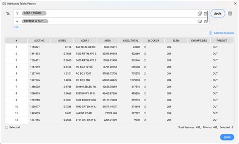 Gis Attribute Table Dialog Box Bricscad Lite And Pro Bricsys Help Center