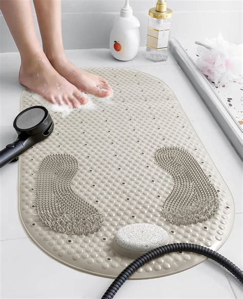 Bligli 32x16foot Scrubber Shower Mat With Pumice Feet
