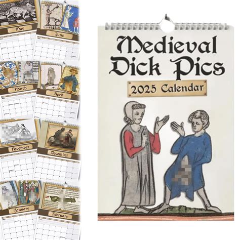 Medieval Dick Pics 2025 Calendar Strange Medieval Dick Wall Calendar