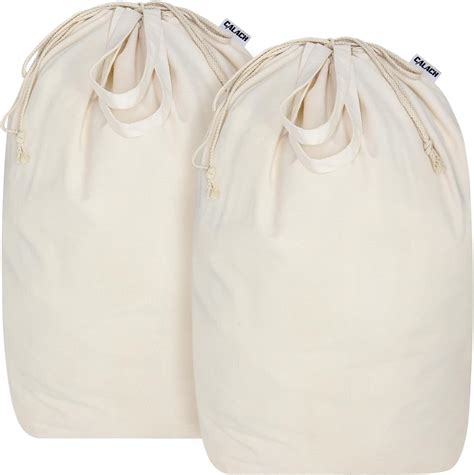 Calach Canvas Laundry Bags With Handles And Square Base138