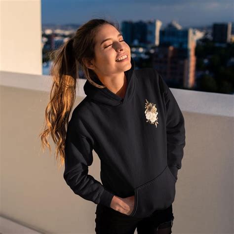 Gold Roses Graphic Hoodie Soft Cotton Blend Pullover Etsy Unisex