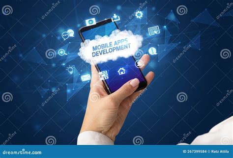 Hand Using Smartphone With Cloud Technology Concept Stock Photo Image Of Smart Modern