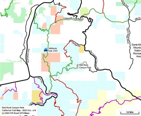 Red Rock Canyon Park California Trail Map