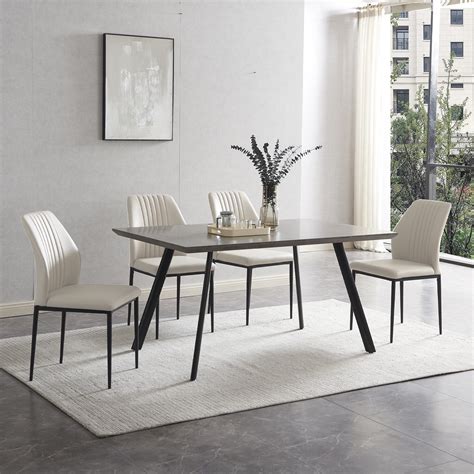 George Oliver Isaure 5 Piece Rectangular Dining Table Set With Mdf