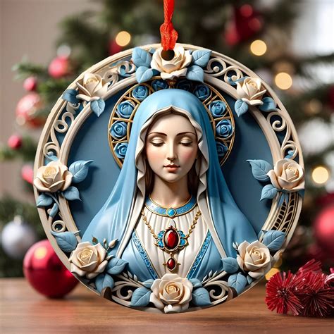 Christmas Acrylic Ornament Blessed Virgin Mary Designed By Stuffy