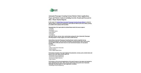 Automatic Passenger Counting System Market Automatic Passenger Counting