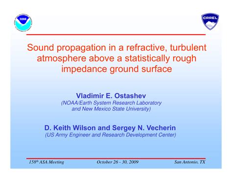 Pdf Sound Propagation In A Refractive Turbulent Atmosphere Above A Statistically Rough