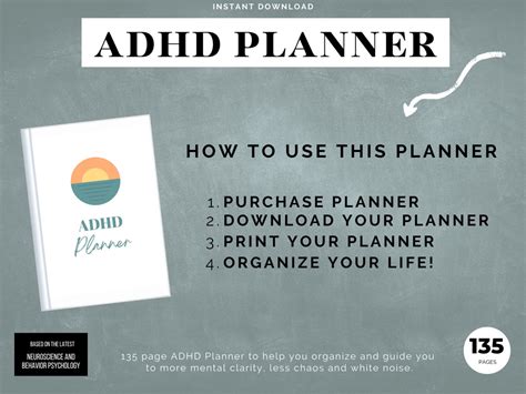 Adhd Planner Adhd Planner Printable Adhd Adhd In Women Adhd Adult