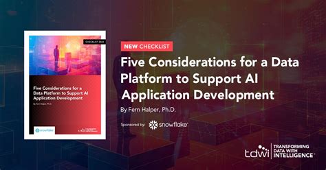 Tdwi On Linkedin Ai Aiapplication Dataplatform Tdwichecklist
