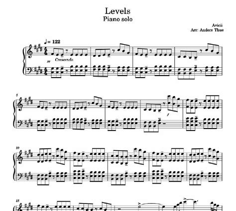 نت پیانو Levels آویچی پیانو شهاب