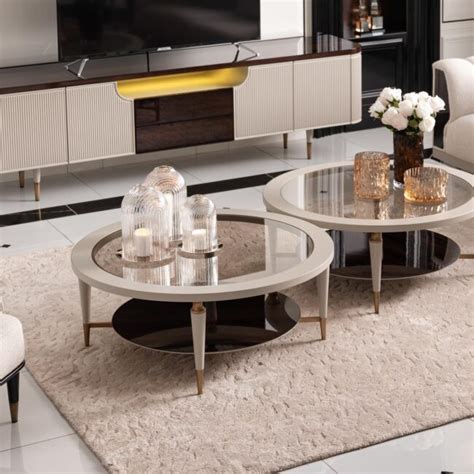 Ercu Tv Unit Luxury Cream Tv Unit With Gold Details