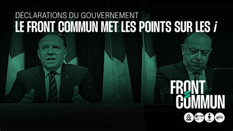 Déclarations Du Gouvernement Le Front Commun Met Les Points Sur Les I Front Commun