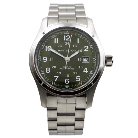 Hamilton Khaki Field Automatic 42 Mm Green Dial Watch Ref H70605160 Watchworks