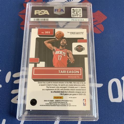 2022 23 Panini Donruss Tari Eason 【海宝】杜蕾斯optic 火箭 新秀rc 塔里伊森 正新秀 银折 签字卡