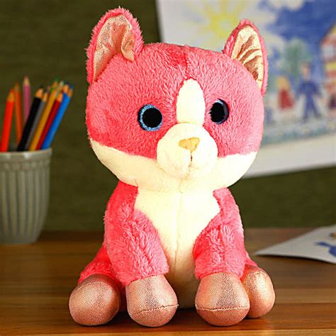Buysend Mirada Dark Pink Cat With Glitter Eyes Soft Toy Online Fnp