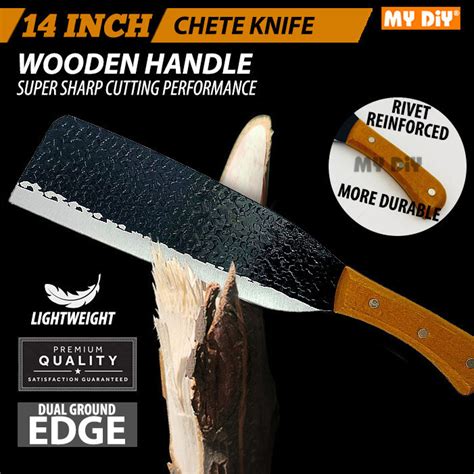 Great Deal 14 Wood Handle Chopper Knife Pisau Kayu Pisau Kebun