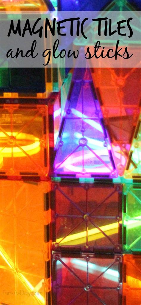 Magnetic Tiles And Glow Sticks Magnetic Tiles Glow Sticks Preschool