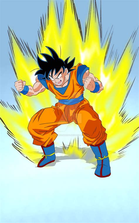 Goku Power Up By Zombiebasher64 On Deviantart