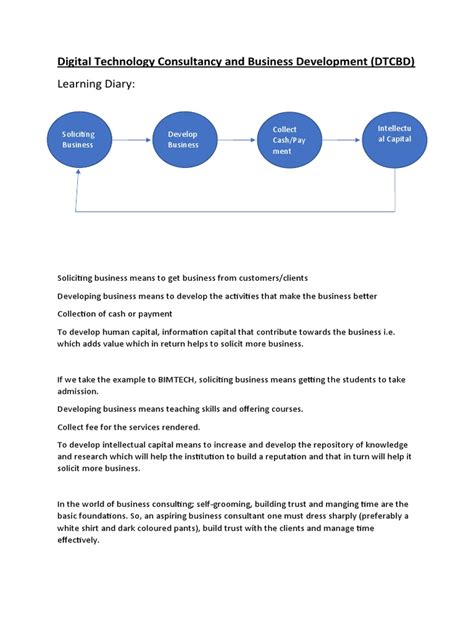 Learning Diary Pdf Consultant Learning