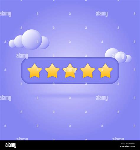 Five Star Review Product Review Or Feedback Concept Vector 3d Illustration On Purple