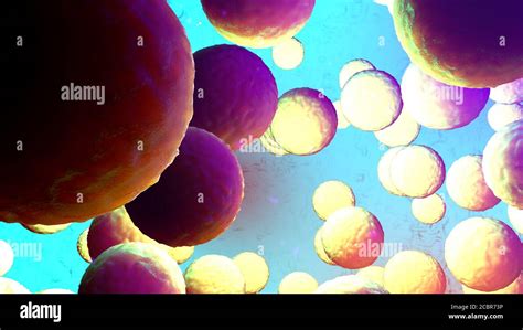 3d Illustration Of Floating Stem Cells Or Cancer Cells In The Body