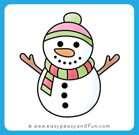 Easy Christmas Drawings Snowman