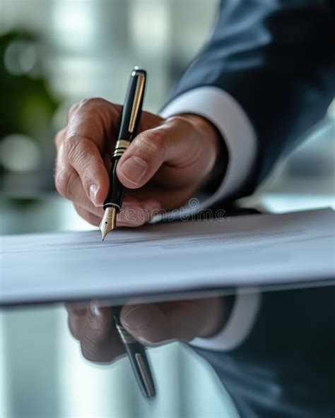First Person View Of A Business Executive Signing A Formal Contract
