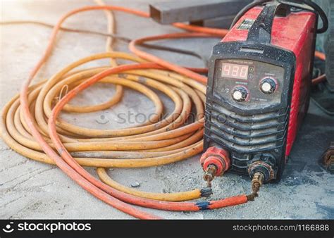 Closeup Inverter Welding Machine Using Igbt Insulated Gate Bipolar Transistor Technology In