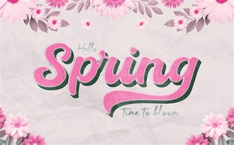Spring Floral Editable Text Effect Free Psd