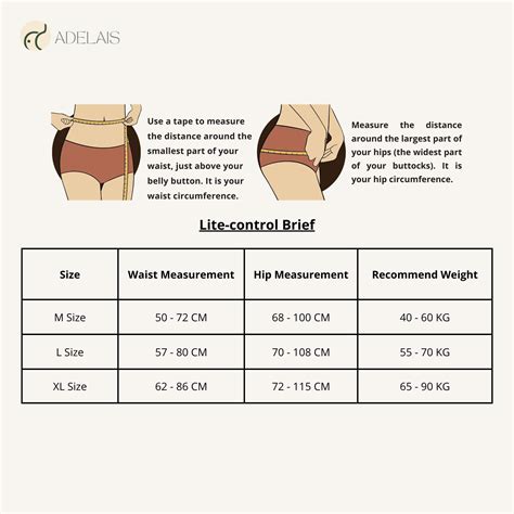 Lite Control Brief Size Chart Adelais Official
