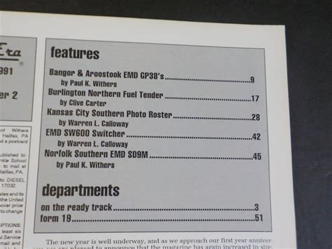 Diesel Era Magazine 1991 March April Bar Emd Gp38 Kcs Ns Emd Sd9 Upgra Railroadtreasures