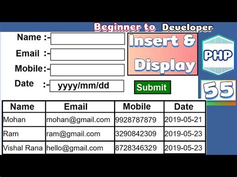 Insert Data Into Mysql Database Using Php Youtube