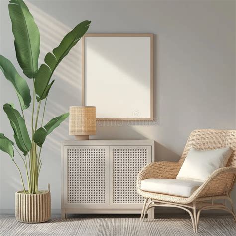 Visualize A Poster Frame Mock Up Within A Modern Interior Highlighting A Contemporary Living
